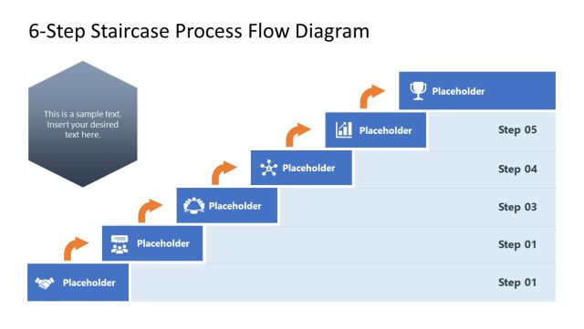 Creartive 6-Step Staircase Process Diagram for PowerPoint - SlideModel