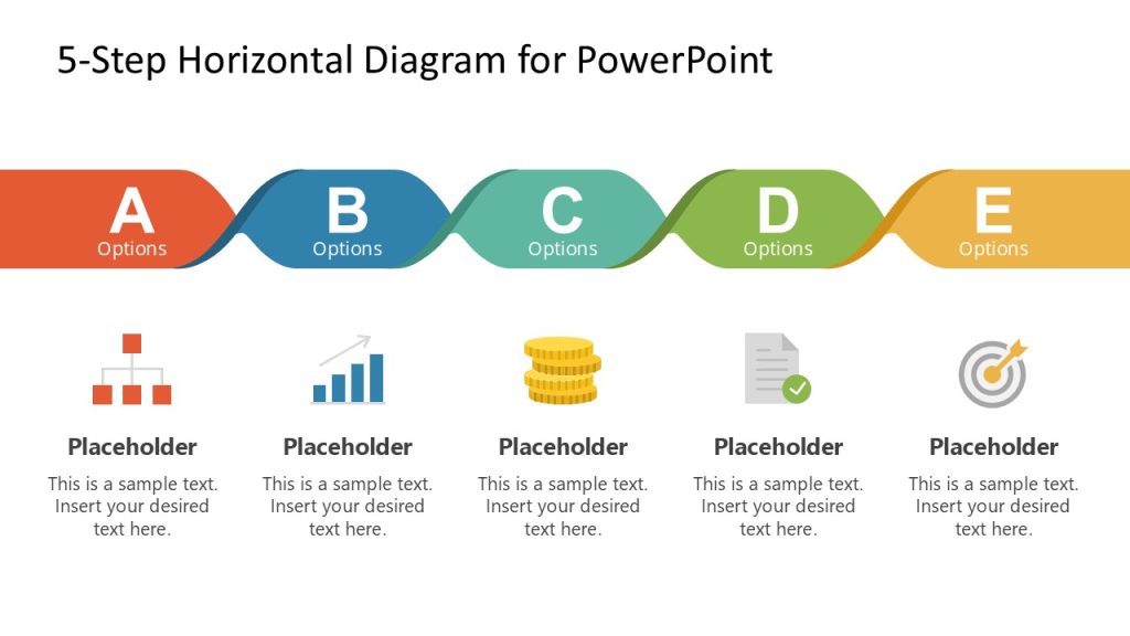5-Step Horizontal Diagram for PowerPoint Template - SlideModel
