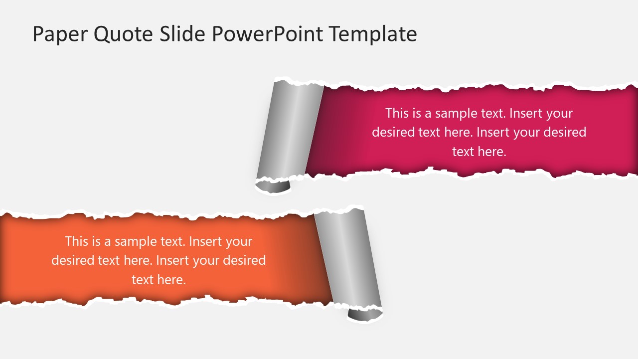 Paper Quote Slide PowerPoint Template