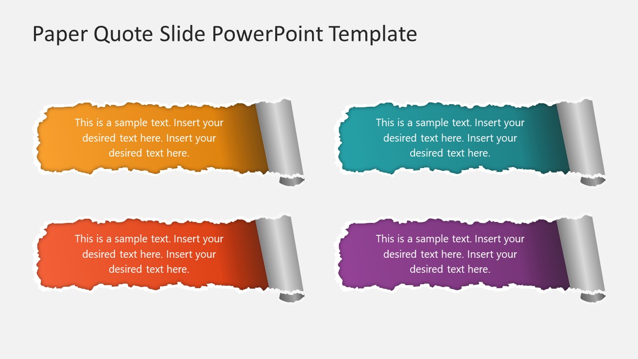 Paper Quote Slide PowerPoint Template