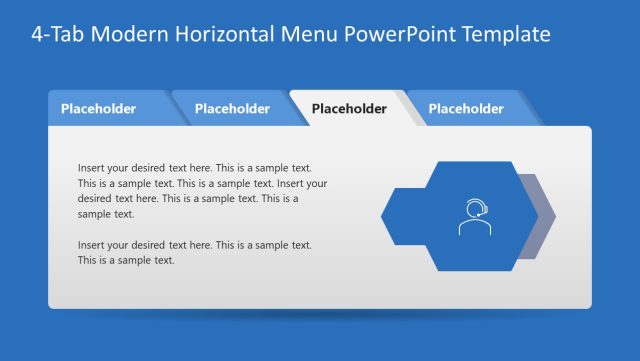 4-Tab Modern Horizontal Menu Template Slide - SlideModel