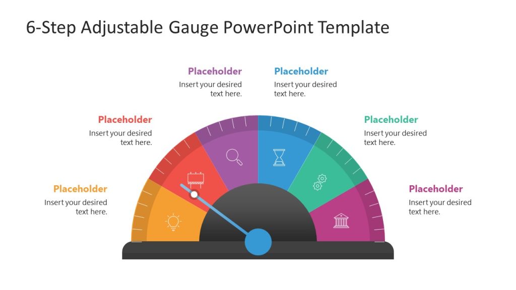 6-Step Adjustable Gauge Presentation Template - SlideModel