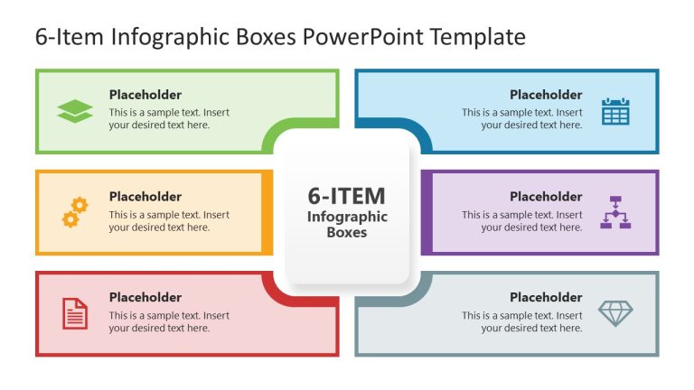 6-Item Infographic Boxes Presentation Template - SlideModel