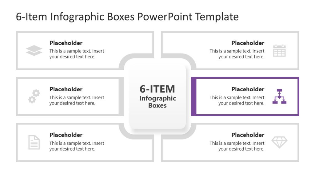 Slide for Item 3 Presentation - 6-Item Infographic Boxes Template ...