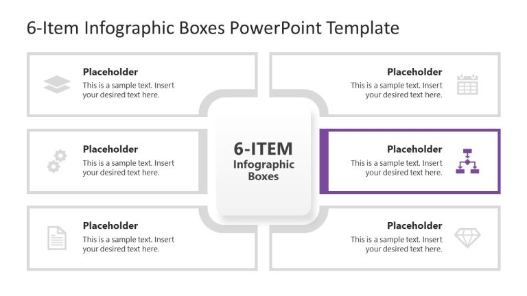 Slide for Item 3 Presentation - 6-Item Infographic Boxes Template ...