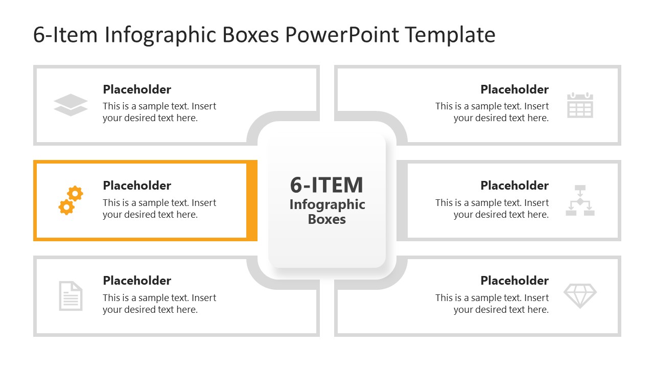6-Item Infographic Boxes PowerPoint Template