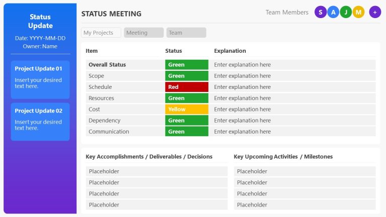 Status Meeting Presentation Template - SlideModel