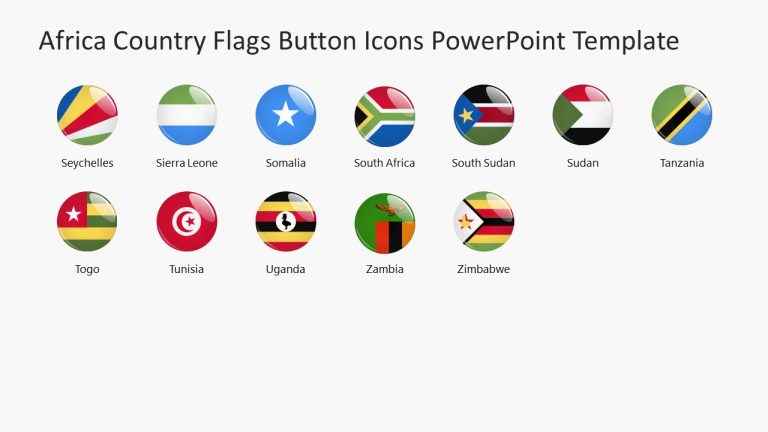 Customizable Africa Country Flags Button Icons Template Slide - SlideModel