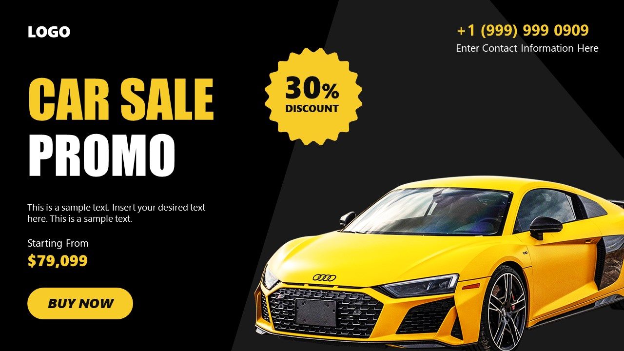 Car for Sale Slide Presentation Template - SlideModel