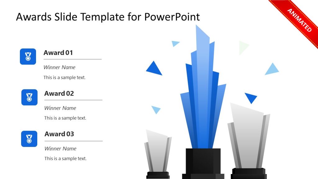 Animated Awards Presentation Template with Trophies Diagram - SlideModel