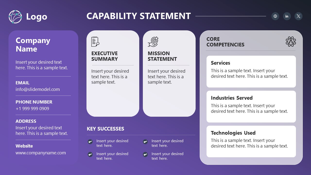 One-Page Capability Statement PowerPoint Template