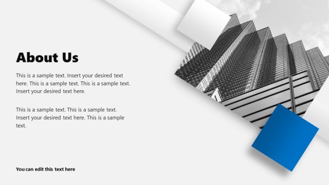 About Us Slide - Blue Blocks Corporate Profile PPT Template - SlideModel