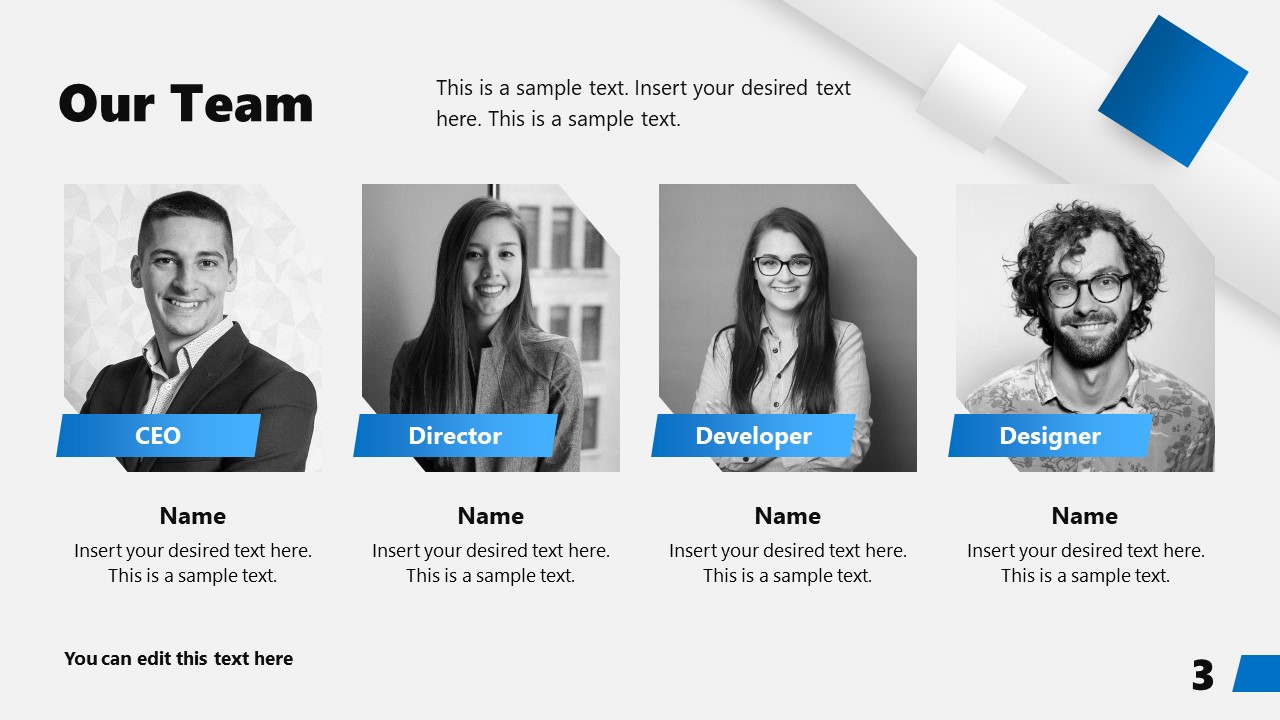 Blue Blocks Corporate Profile PowerPoint Template