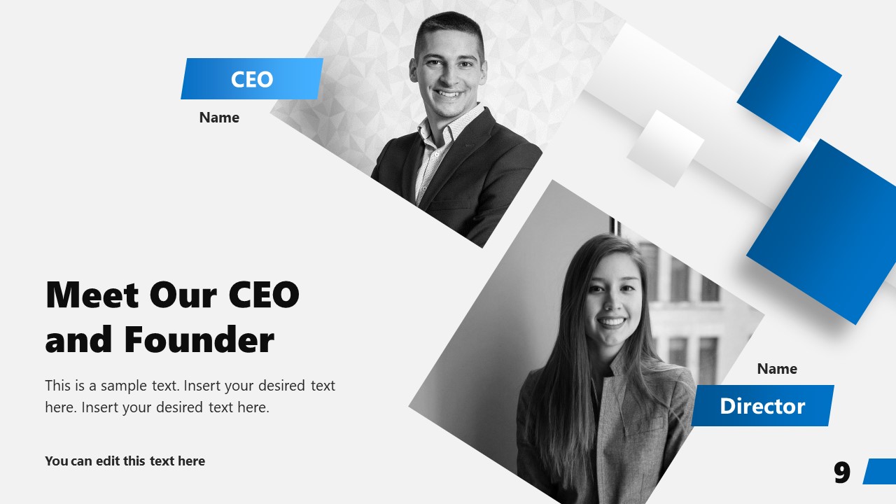 Blue Blocks Corporate Profile PowerPoint Template