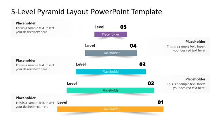 Editable 5-Level Pyramid Layout PPT Template - SlideModel