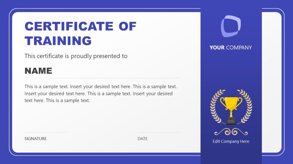 Certificate of Training Presentation Template - SlideModel