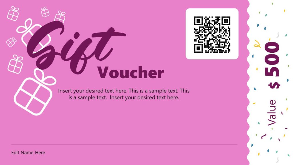 Light Colored Gift Voucher PPT Slide - SlideModel