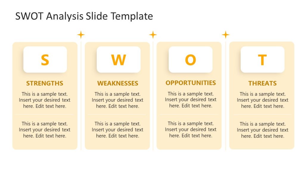 Creative Peach Color Theme SWOT Analysis Template - SlideModel