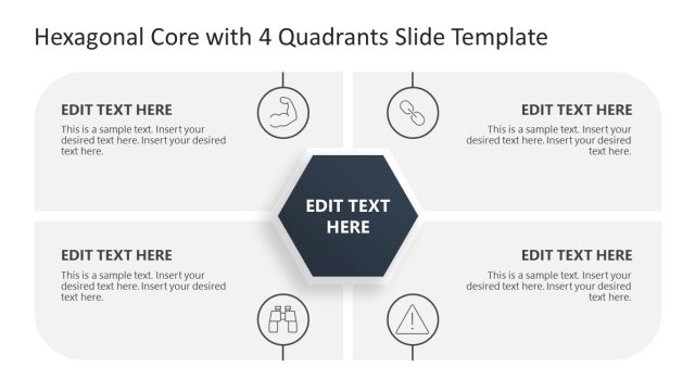 Hexagonal Core with 4 Quadrants PowerPoint Slide - SlideModel