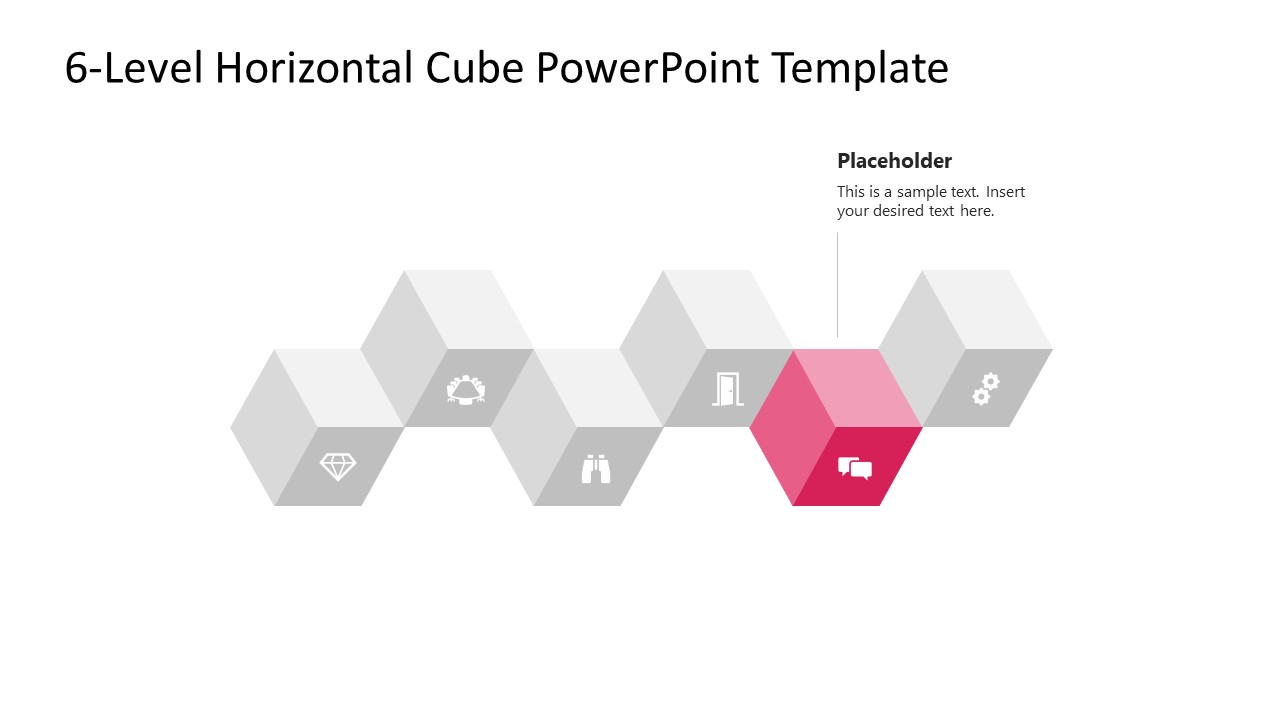 6-Level Horizontal Cube Infographic Presentation Template - SlideModel