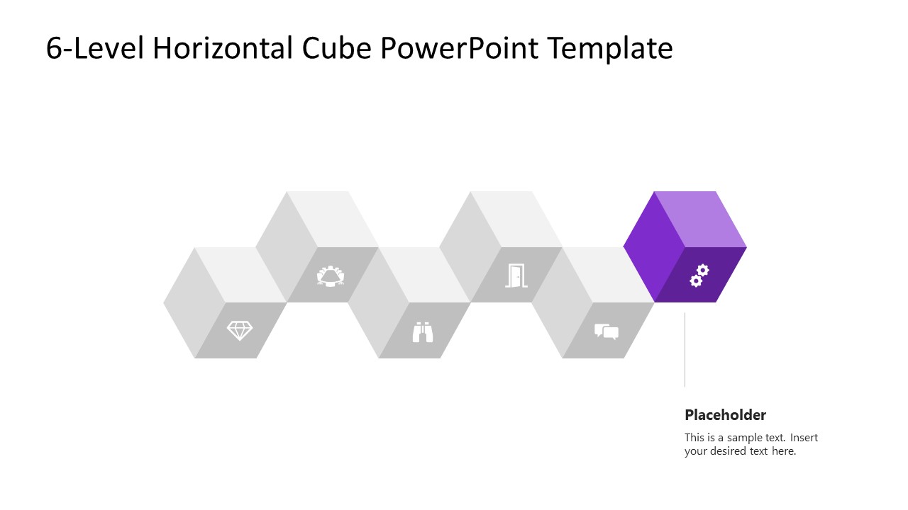 6-Level Horizontal Cube Infographic PowerPoint Slide - SlideModel