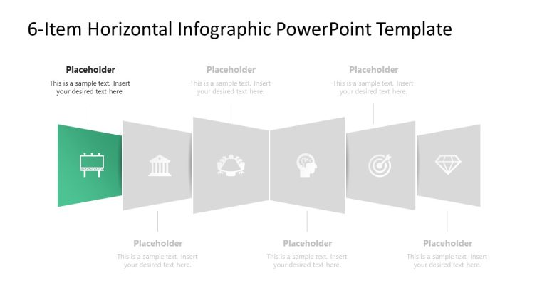 Customizable 6-Item Horizontal Infographic PPT Template - SlideModel