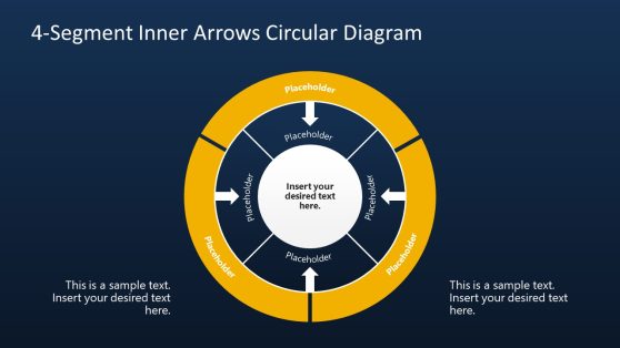 Editable 4-Segment Inner Arrows Circular Diagram Template - SlideModel