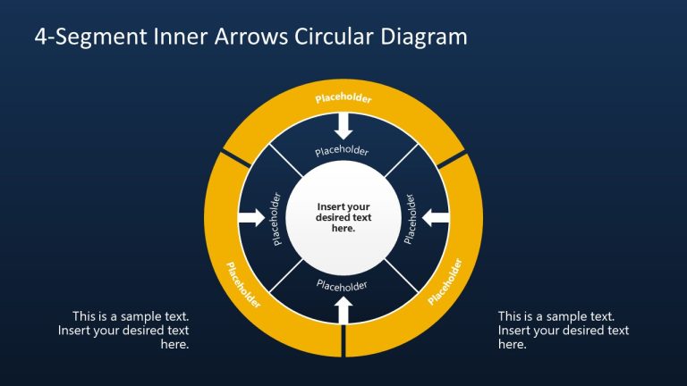 Editable 4-Segment Inner Arrows Circular Diagram Template - SlideModel