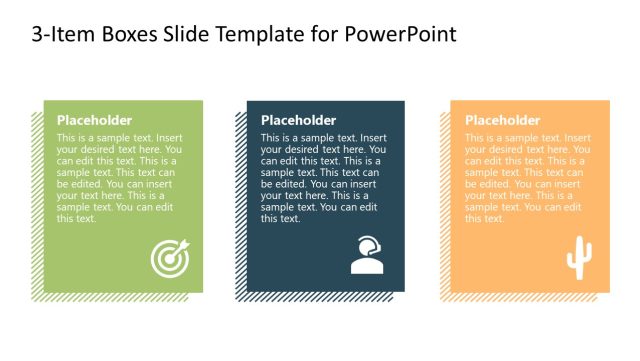 Customizable 3-Item Boxes Template - SlideModel