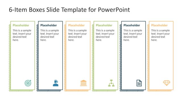 Editable 6-Item Boxes Slide Template - SlideModel