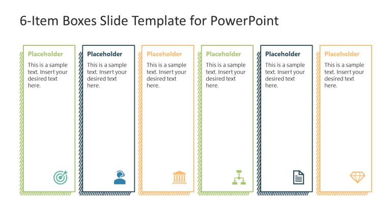 Editable 6-Item Boxes Slide Template - SlideModel