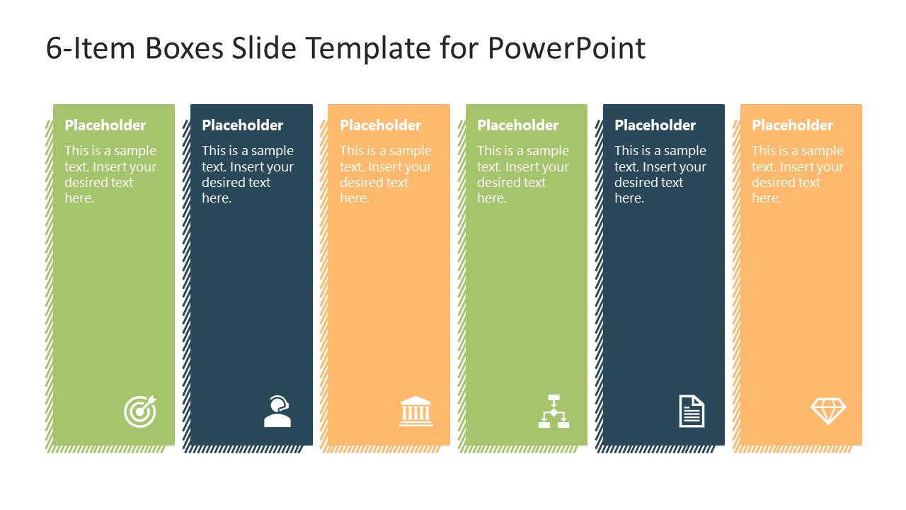 6-Item Boxes Slide Template for PowerPoint