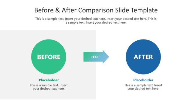 Before & After Comparison Slide with Circles - SlideModel