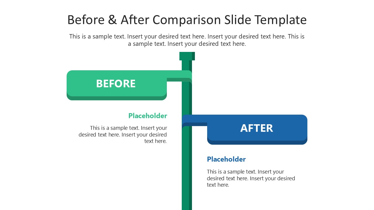 Before & After Comparison Slide Template for PowerPoint