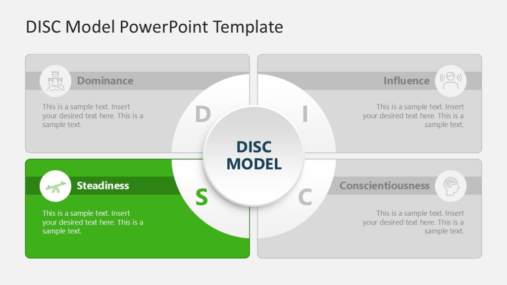 DISC Model Template Slide for Steadiness - SlideModel