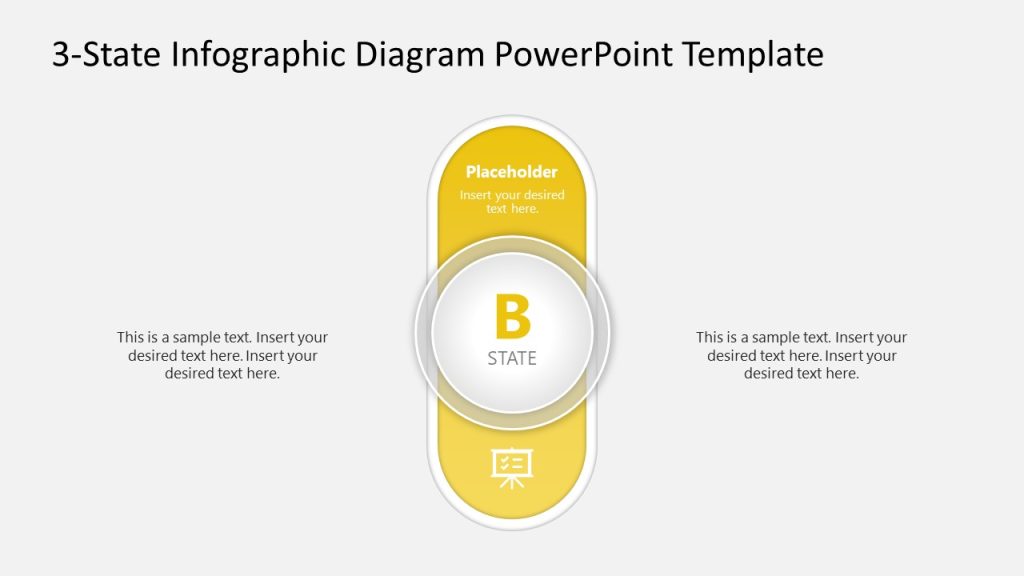 Yellow Three State Infographic PPT Template - SlideModel