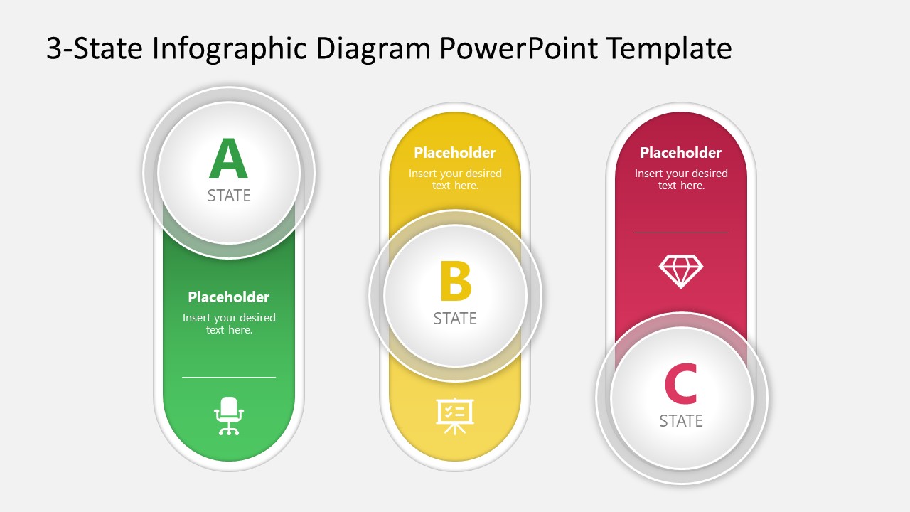 3-State Infographic Diagram PowerPoint Template