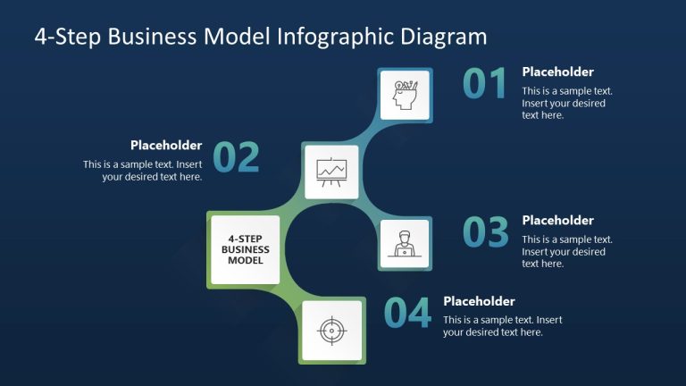 Dark Background Slide - 4-Step Business Model Infographic PPT Template ... Dark Background Slide - 4-Step Business Model Infographic PPT Template ...