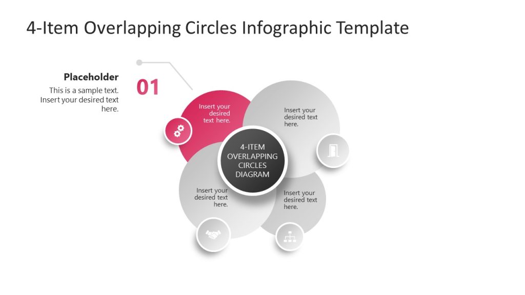 4-Item Overlapping Circles Presentation Template - SlideModel