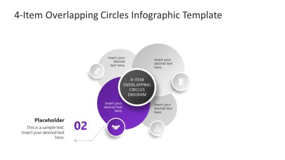Step 2 Slide - 4-Item Overlapping Circles Slide Template - SlideModel