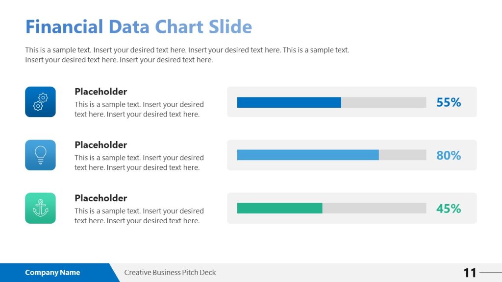 Financial Data Slide with Data-Driven Bar Graphs - SlideModel