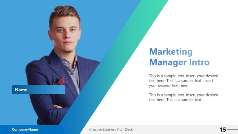 Marketing Manager Intro Slide with Image - SlideModel