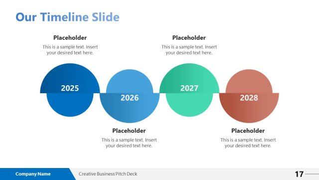 Modern Timeline Diagram for Creative Business Pitch Deck - SlideModel