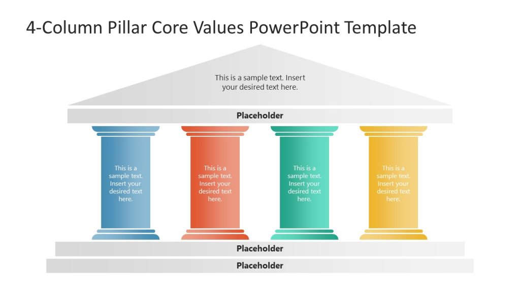 4-Column Pillar Core Values Template for PowerPoint - SlideModel
