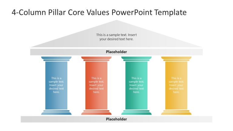 4-Column Pillar Core Values Slide PPT Template - SlideModel