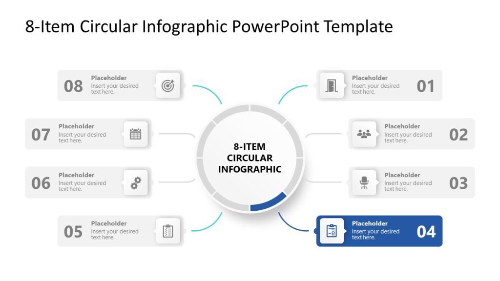 Color Highlight Slide - 8-Item Circular Infographic Template - SlideModel