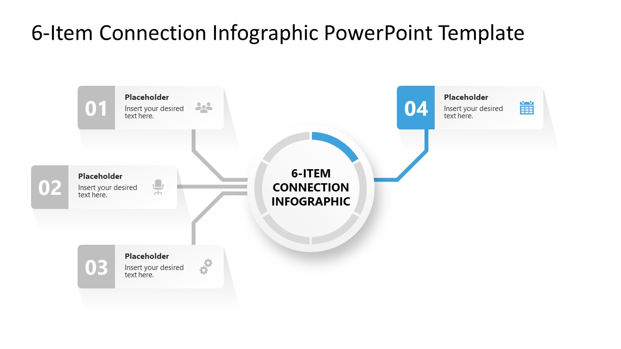 6-Item Connection Infographic PowerPoint Template