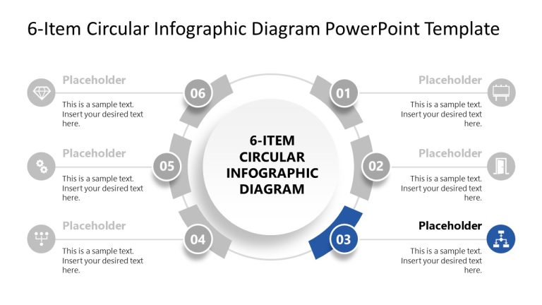 Customizable 6-Item Circular Infographic PPT Template - SlideModel