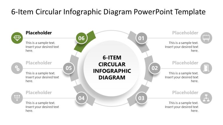6-Item Circular Infographic Template for Presentation - SlideModel