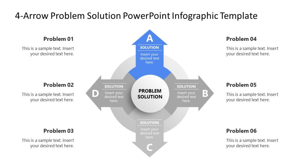 Arrow 1 Spotlight Slide - 4-Arrow Problem Solution Template - SlideModel